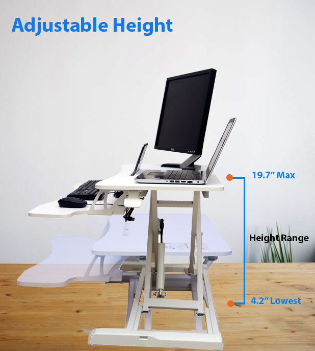 Gas Spring Height Adjustable Riser Converter, with Sit to Stand Ergono ...