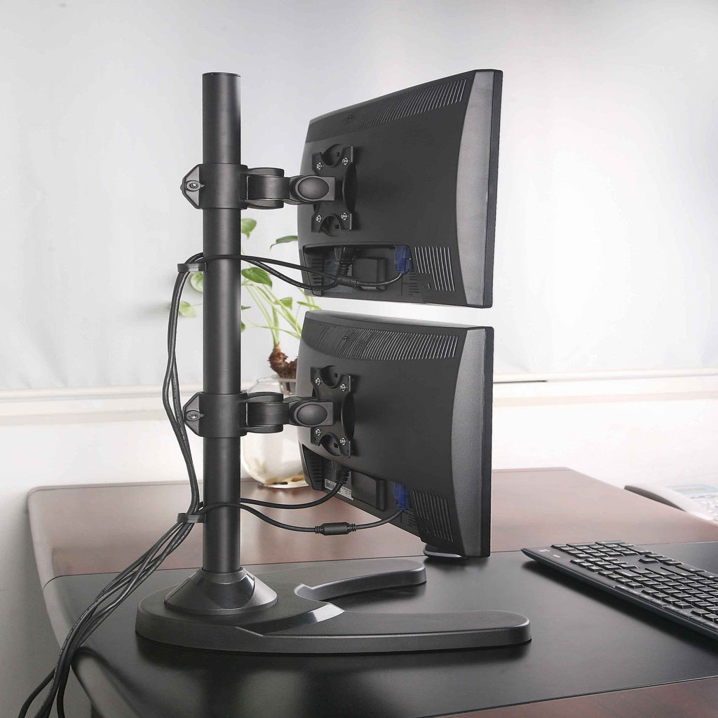 Dual Monitor Desk Stand Free Standing LCD LED Flat Screen TV Holds in ...