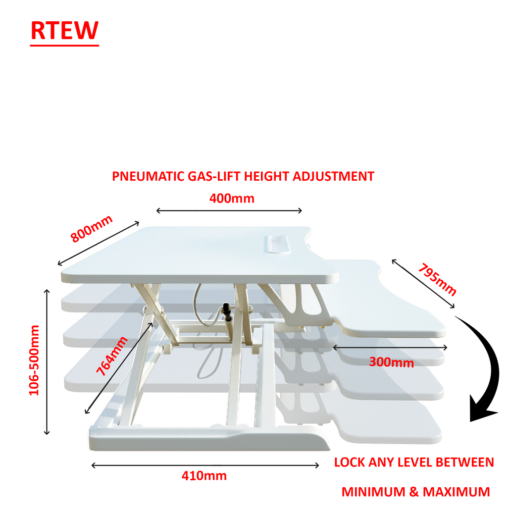 Gas Spring Height Adjustable Riser Converter, with Sit to Stand Ergono ...