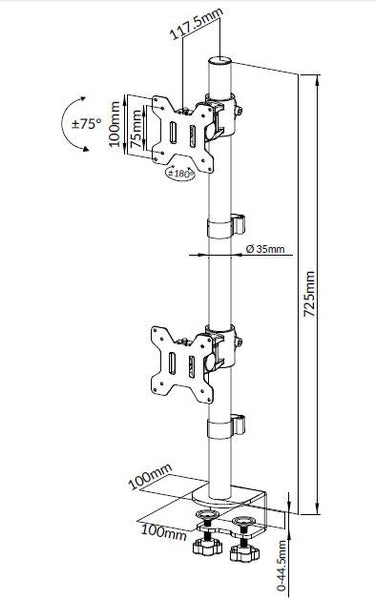 Dual Monitor Articulating Desk Mount Stand with Height Adjustment and ...